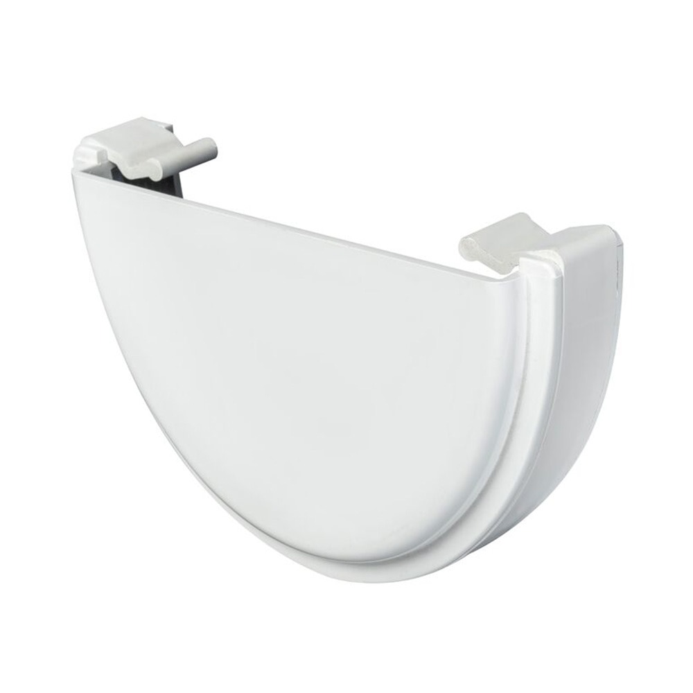 White 114mm Deep External Gutter Stop End (Kayflow) | Plastic Building ...