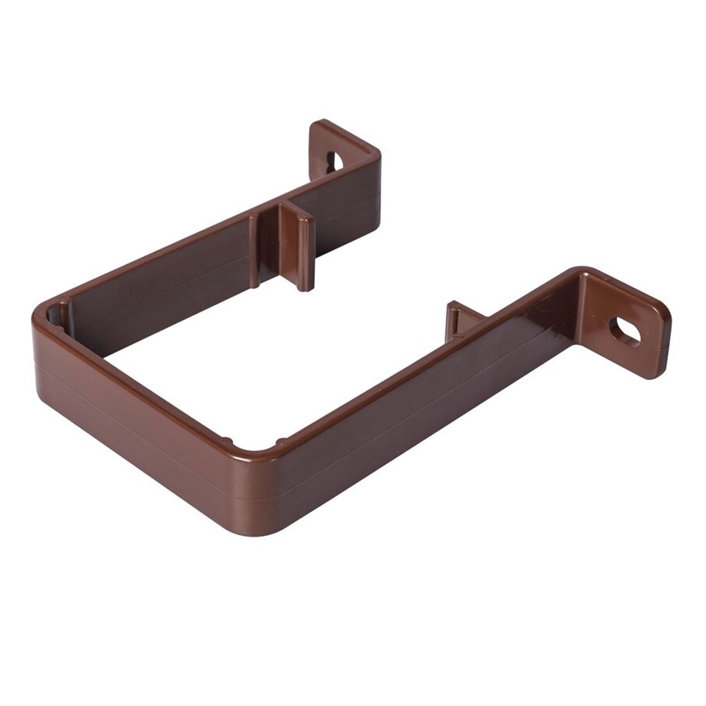 Brown 65mm Square Downpipe Clip (Kayflow) | Plastic Building Supplies