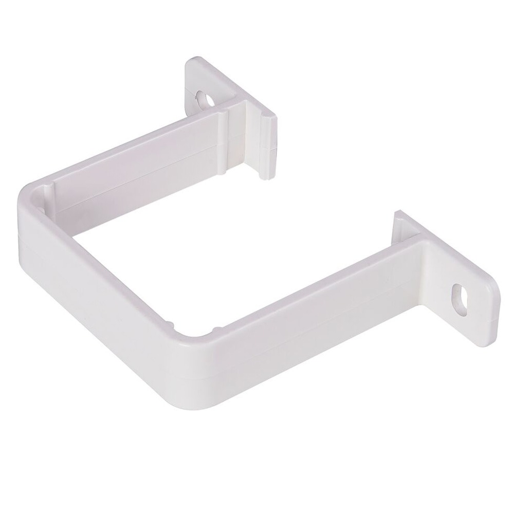 White 65mm Square Flush Downpipe Clip (Kayflow) | Plastic Building Supplies