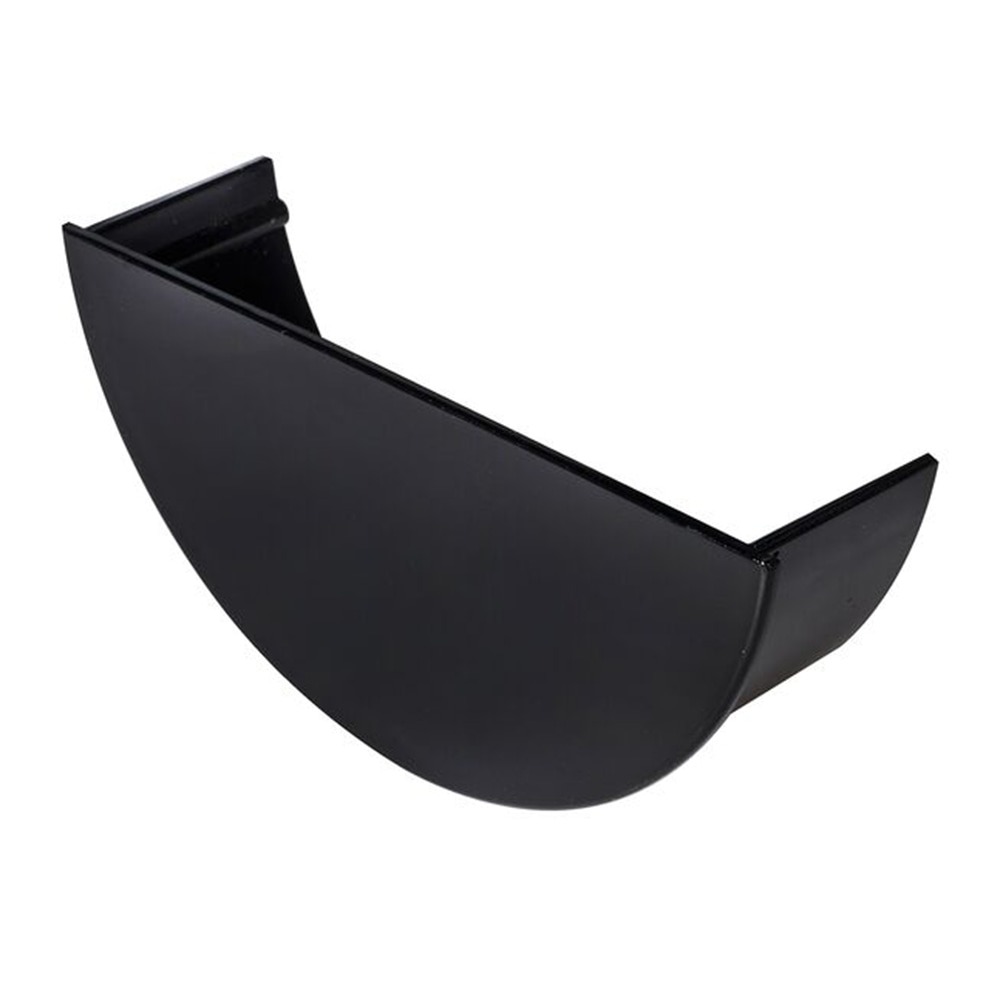 Black 112mm Half Round Internal Gutter Stop End (Kayflow) | Plastic ...