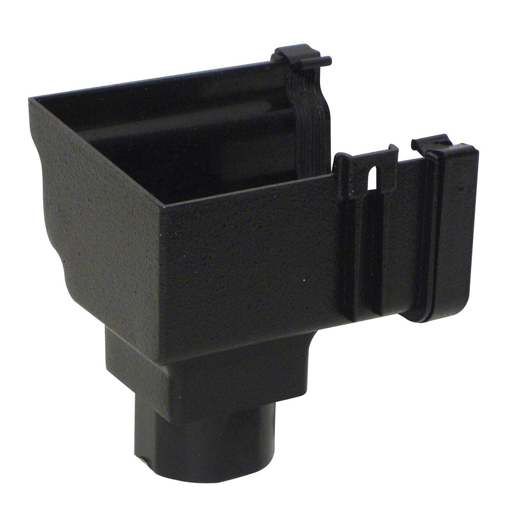 Cast Iron Effect 120mm Ogee to 68mm Round or 65mm Square Downpipe Right ...
