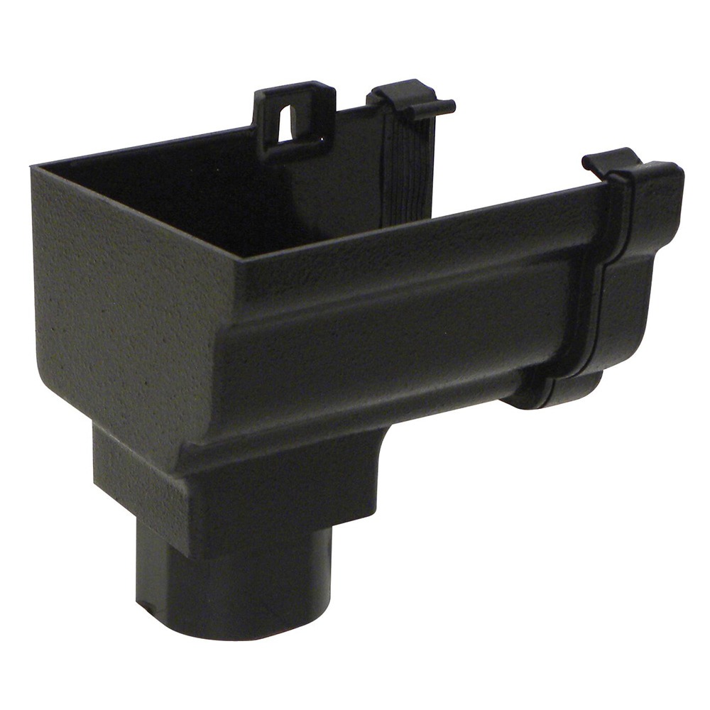 Cast Iron Effect 120mm Ogee to 68mm Round or 65mm Square Downpipe Left ...