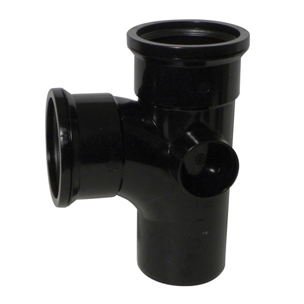 90 Degree Double Socket Soil Branch (Black | Kayflow) | Plastic ...
