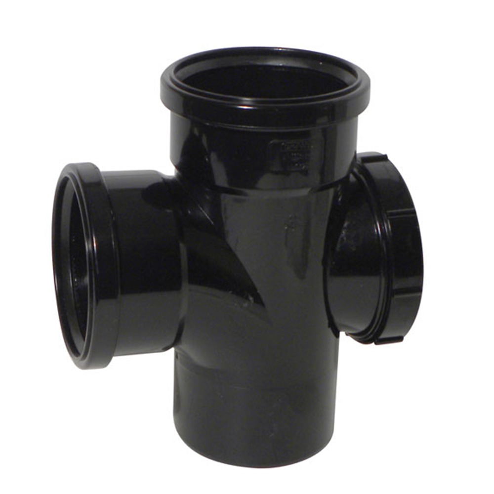 Double Socket Soil Access Junction (Black | Kayflow) | Plastic Building ...