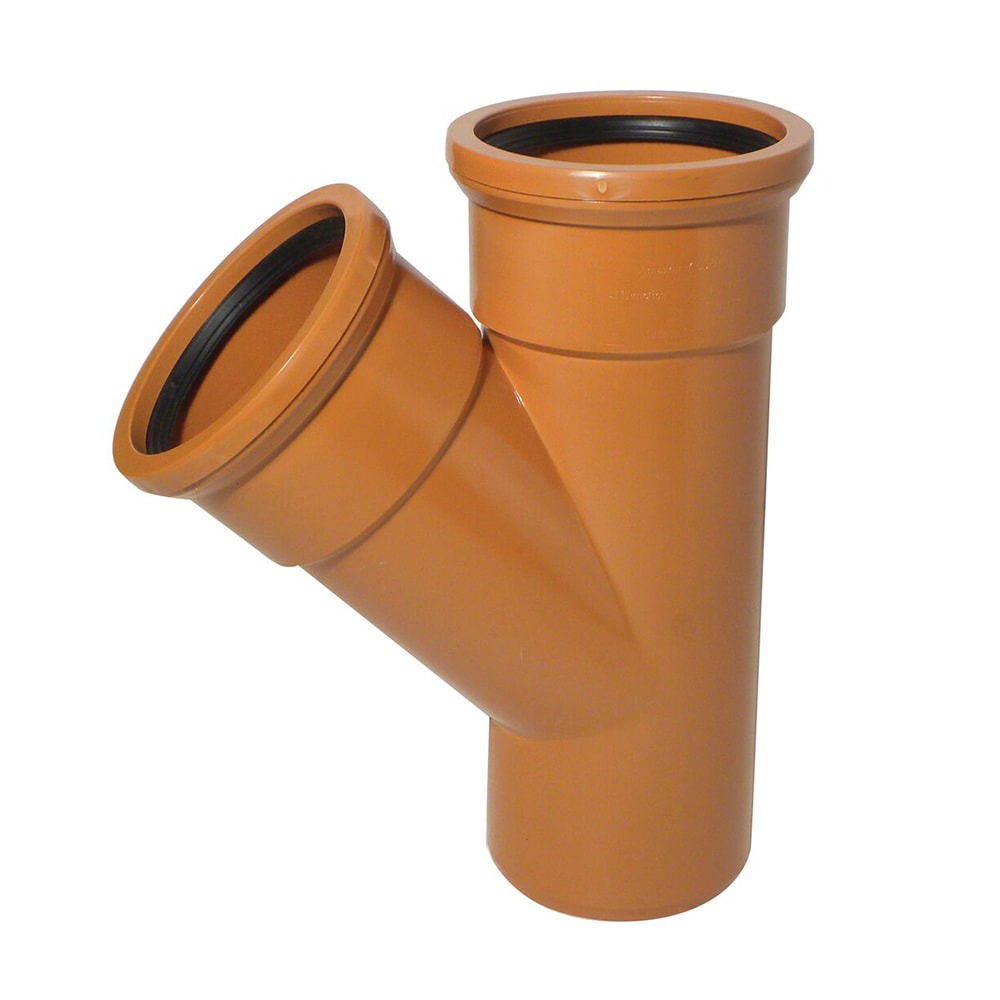 Terracotta 110mm Underground 45 Degree Double Socket Junction (Kayflow ...